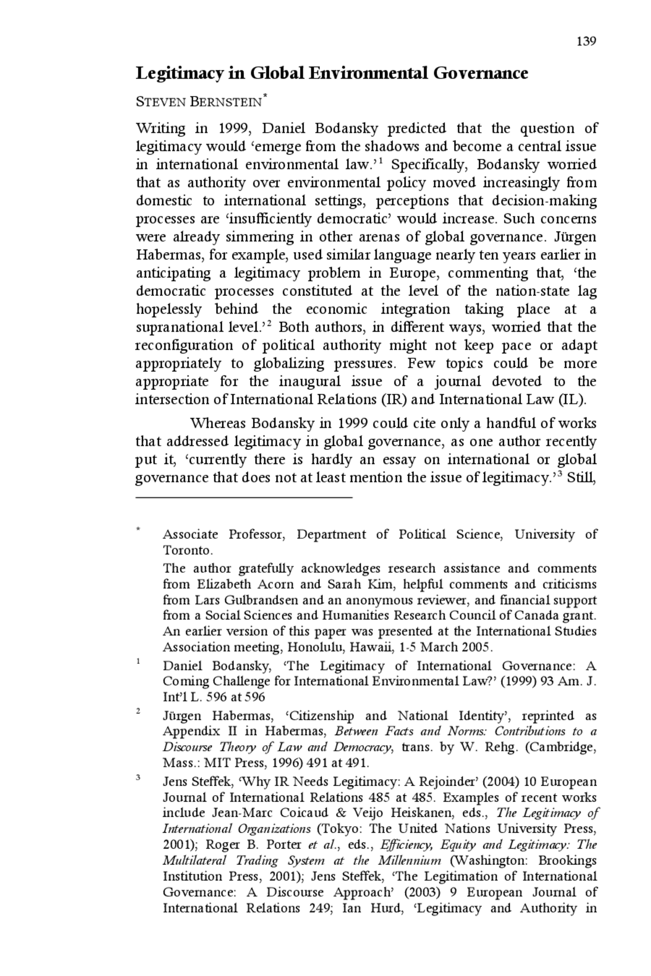 Legitimacy in Global Environmental Governance | Study Guides, Projects ...