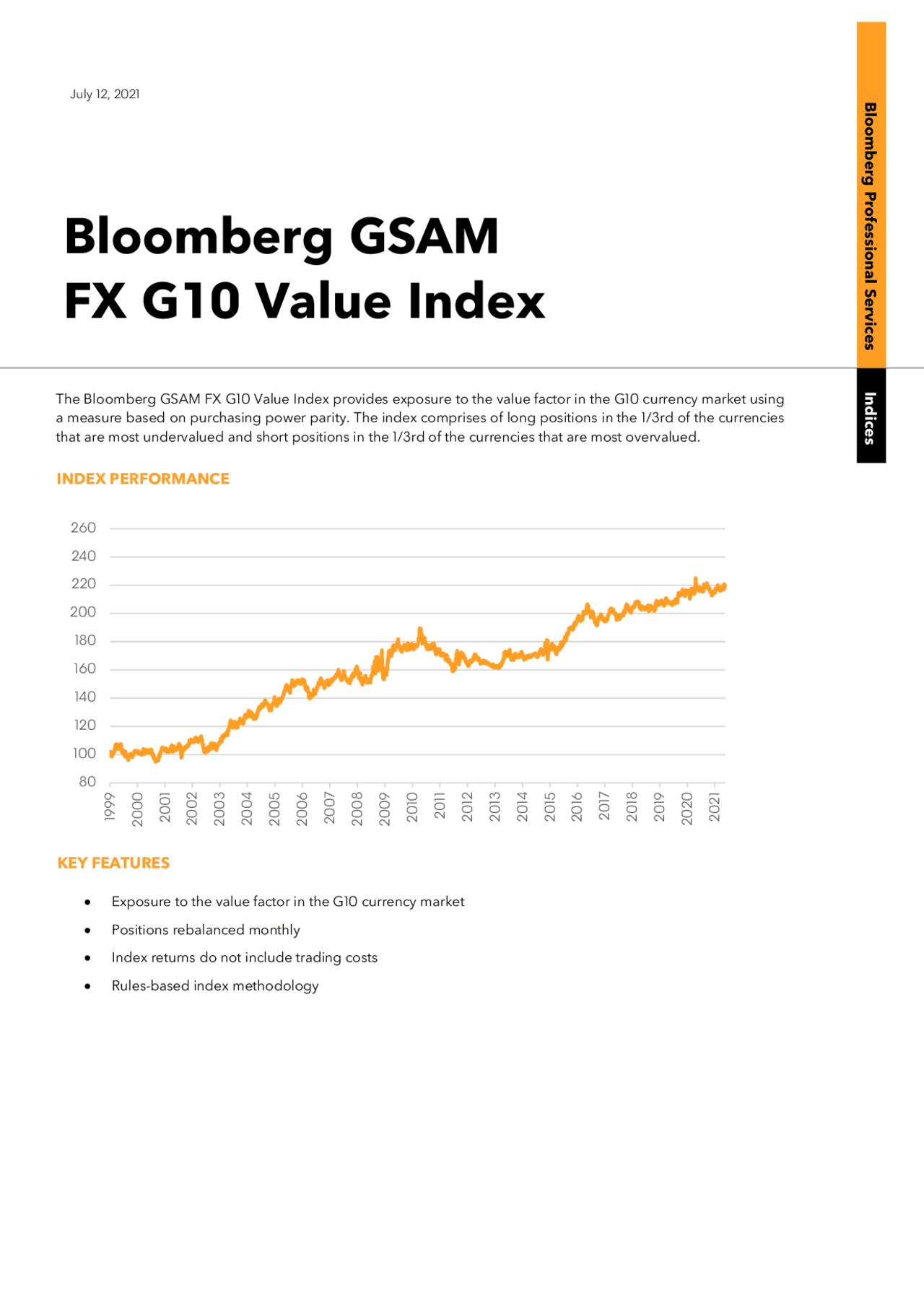 Bloomberg GSAM FX G10 Value Index | Summaries Finance | Docsity