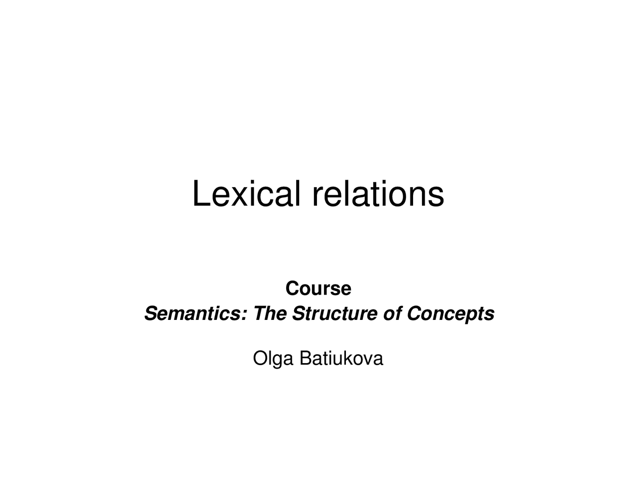 Lexical relations | Study notes English | Docsity
