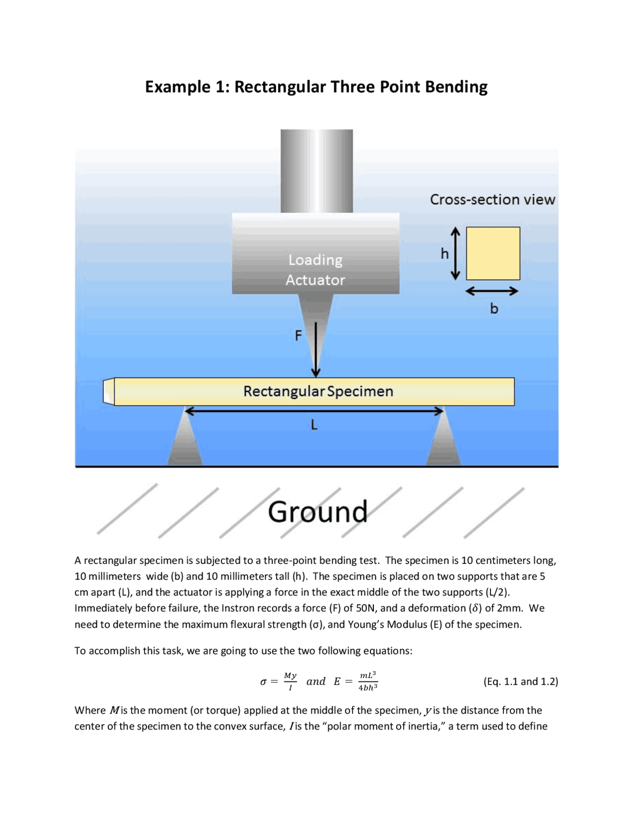 Example 1: Rectangular Three Point Bending | Lecture notes Geometry ...
