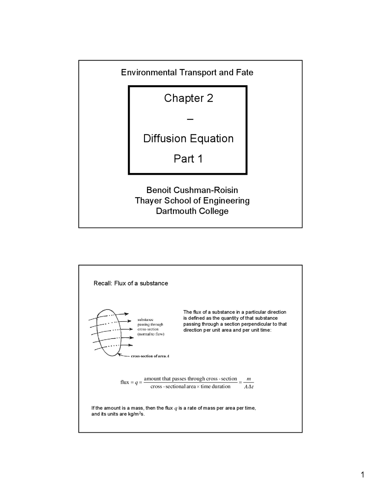 Chapter 2 Diffusion Equation Part 1 Lecture Notes Law Docsity