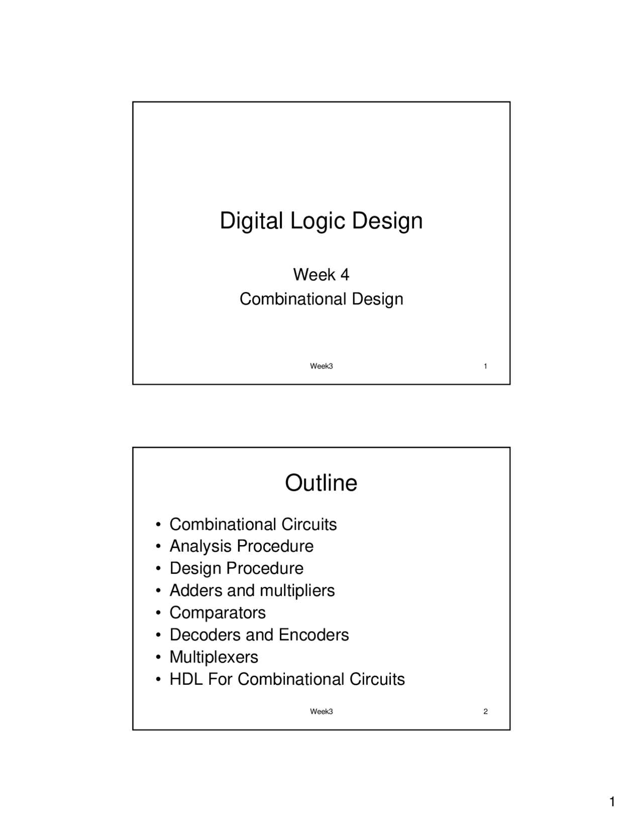 Digital Logic Design Outline Summaries Logic Docsity