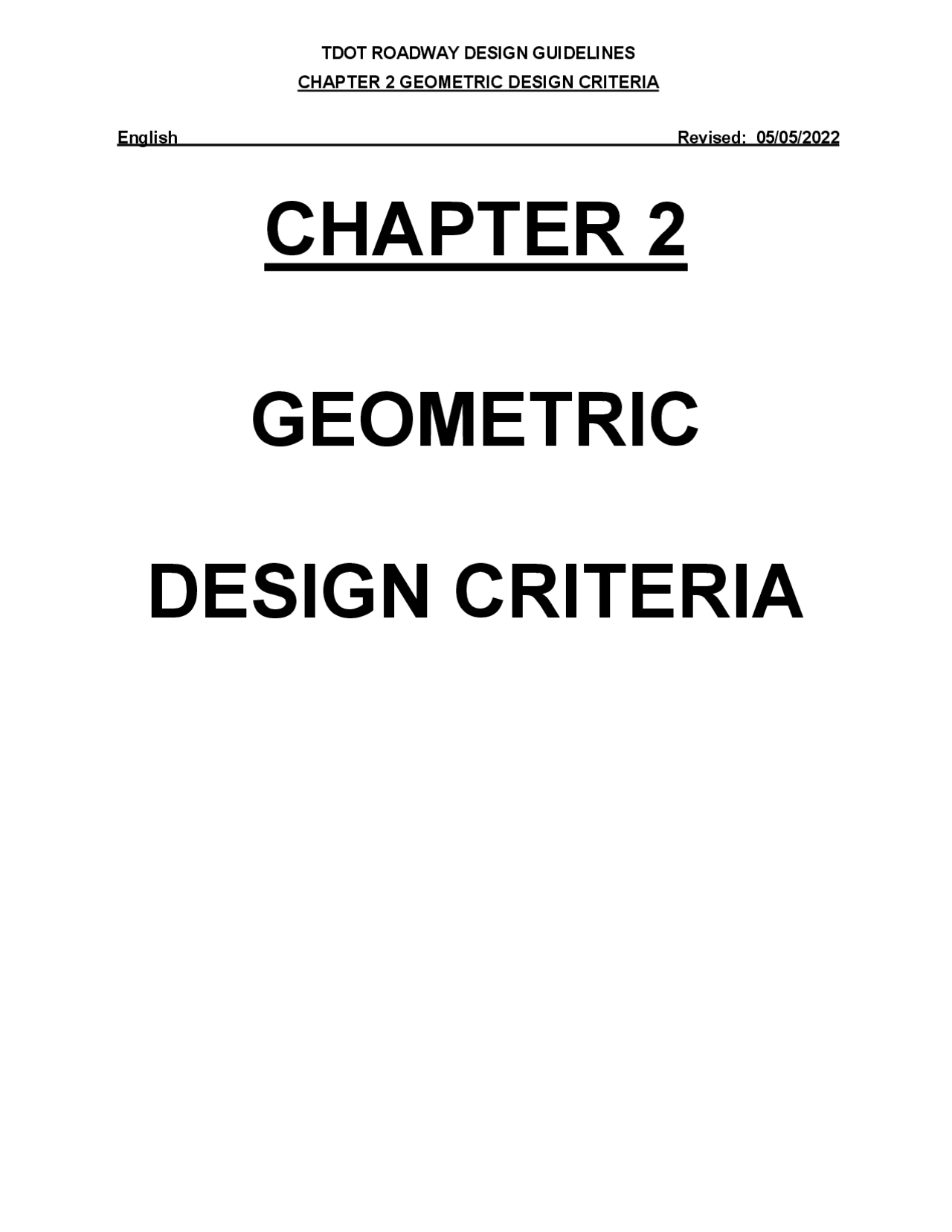 CHAPTER 2 GEOMETRIC DESIGN CRITERIA | Study notes Design | Docsity