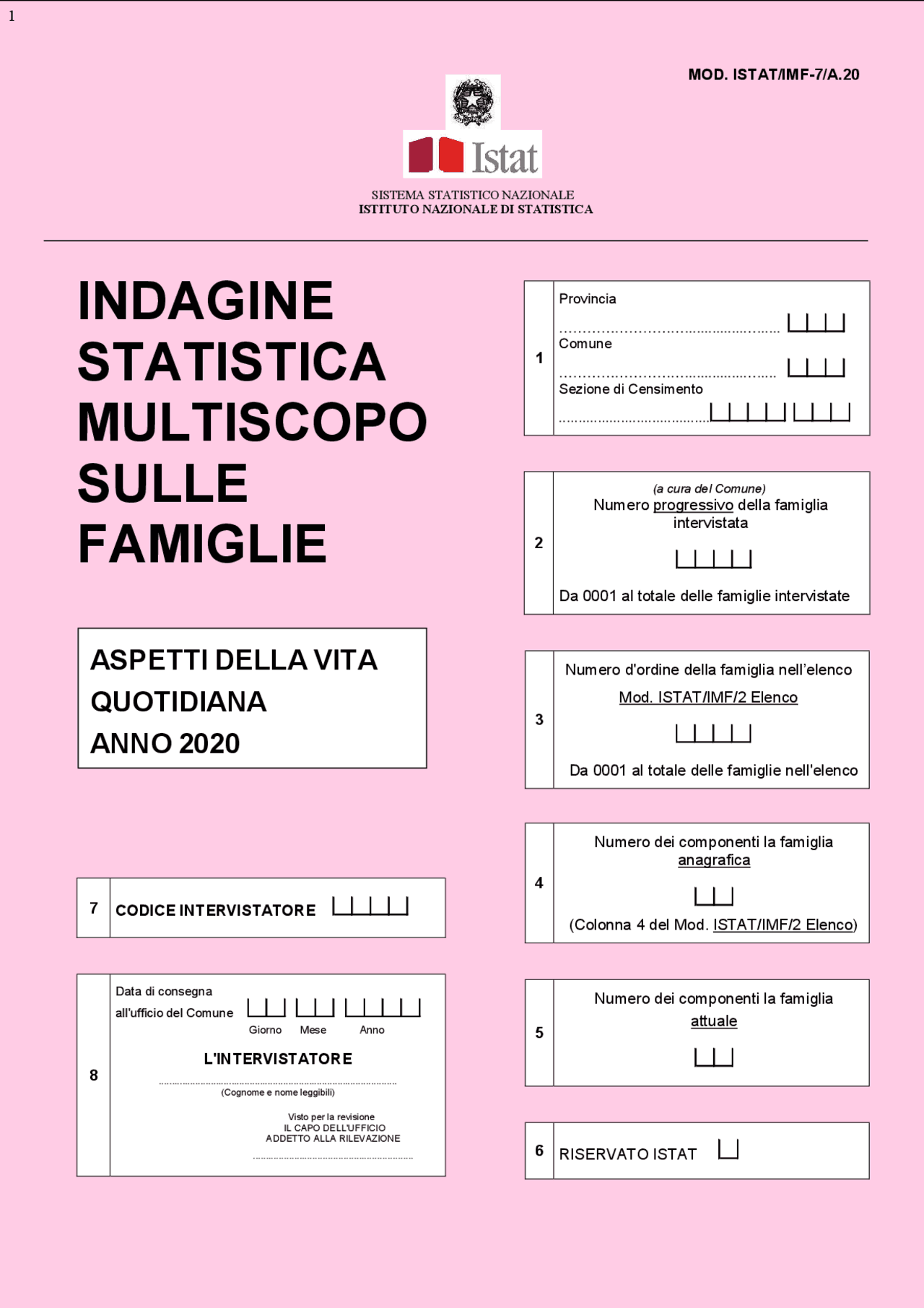 Indagine dell'istat sulle famiglie | Dispense di Statistica - Docsity