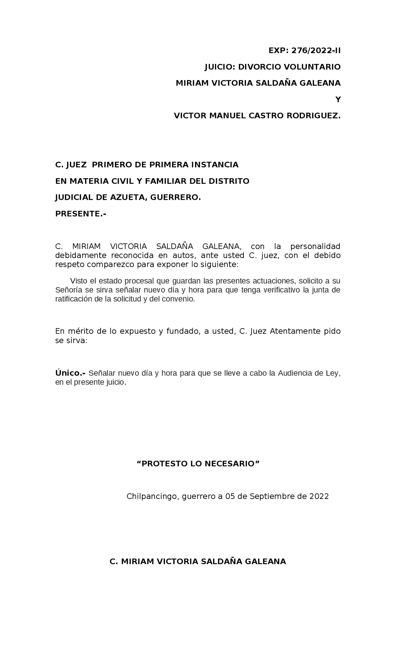 Promocion solicitud de fecha de audiencia | Apuntes de Derecho Civil ...