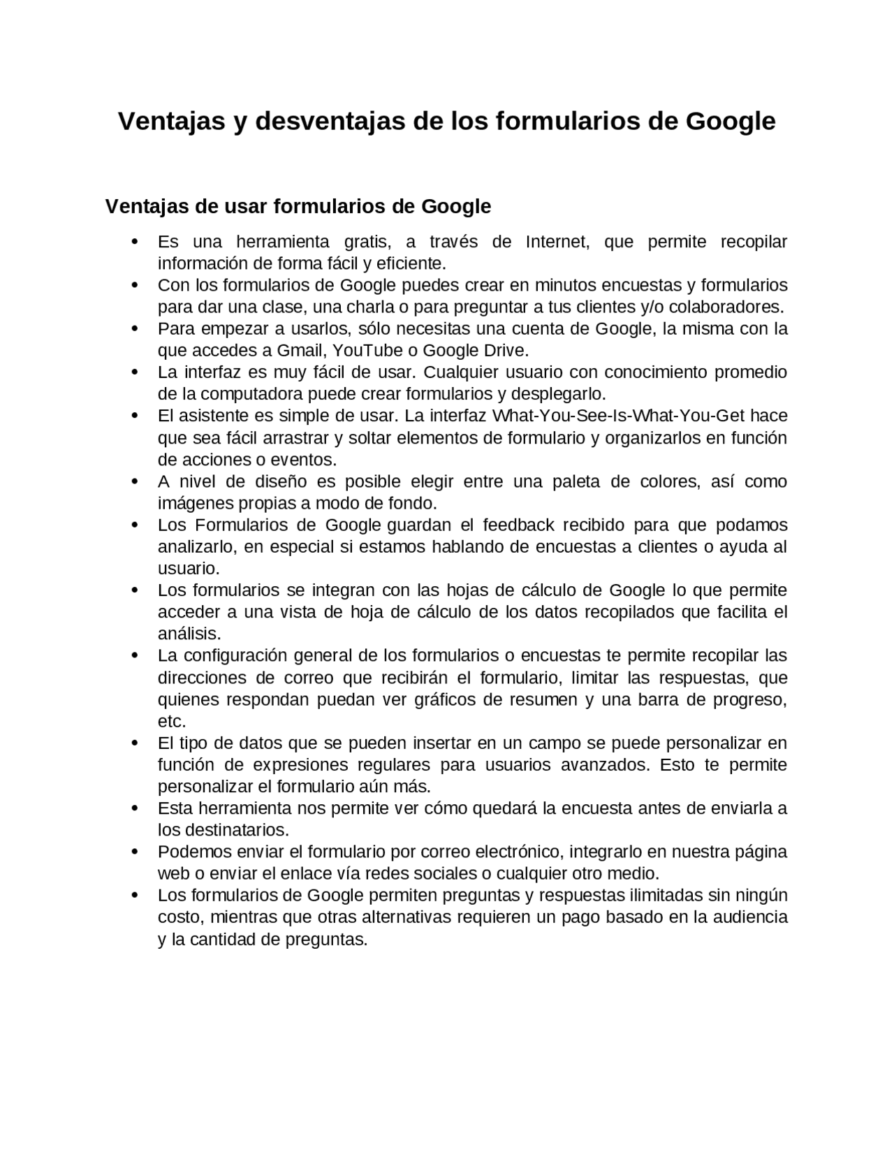 Forms Google used in web | Resúmenes de Idioma Español | Docsity