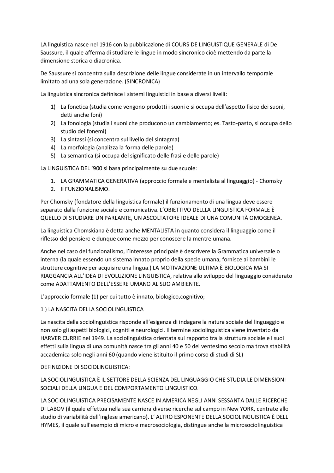 VariabilitÀ Linguistica Preparazione Esame Sintesi Del Corso Di