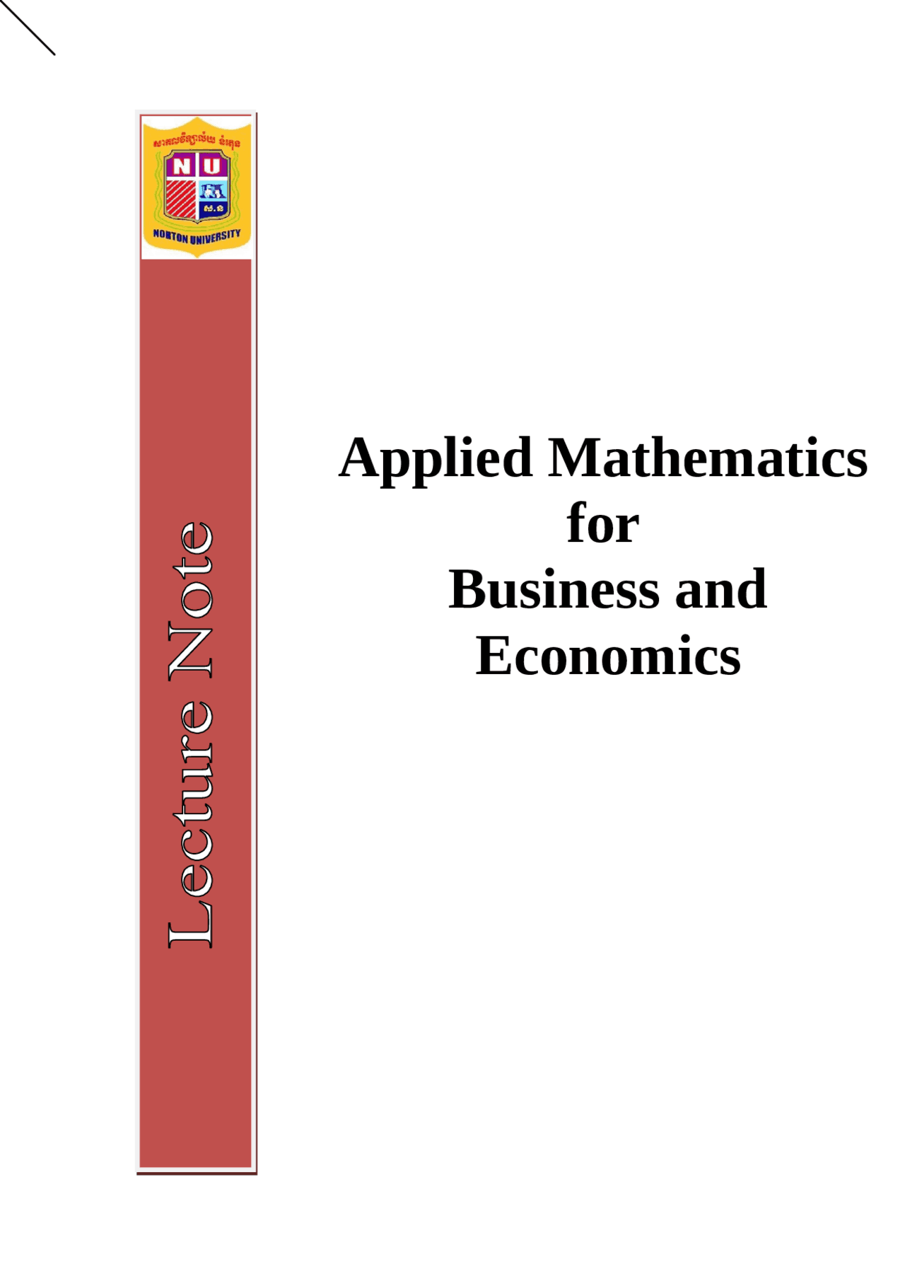 Applied Mathematics for Business and Economics | Study Guides, Projects ...