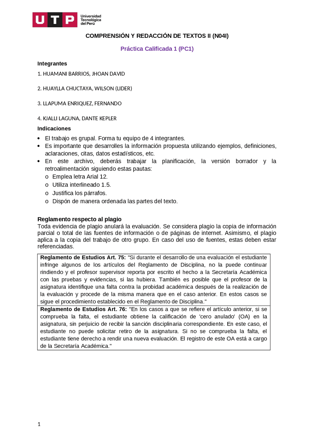 Comprensión de textos | Ejercicios de Compresión de Datos - Docsity