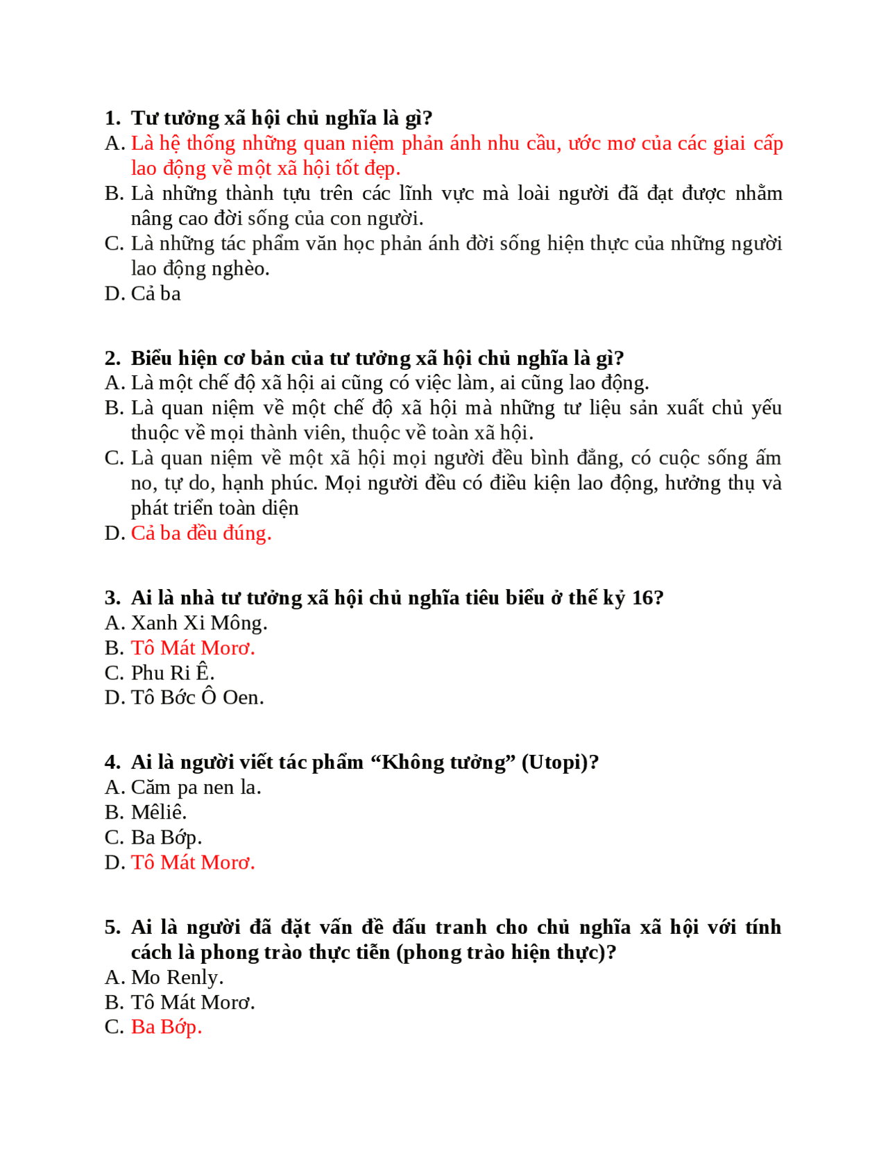 Triết Học Mác Lê Nin Quizzes Philosophy Docsity
