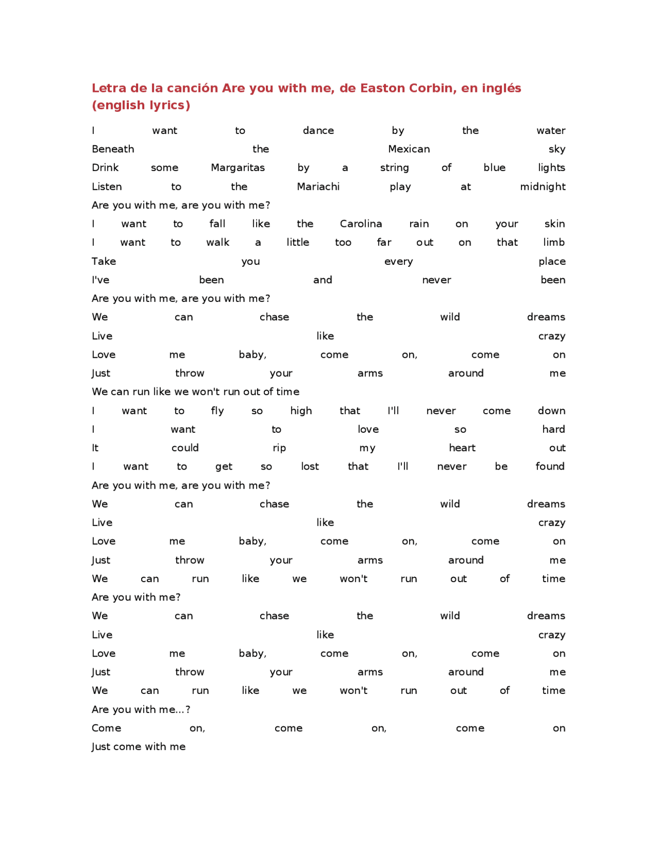 Letras Canciones En Inglesletras Canciones En Inglesletras Canciones En
