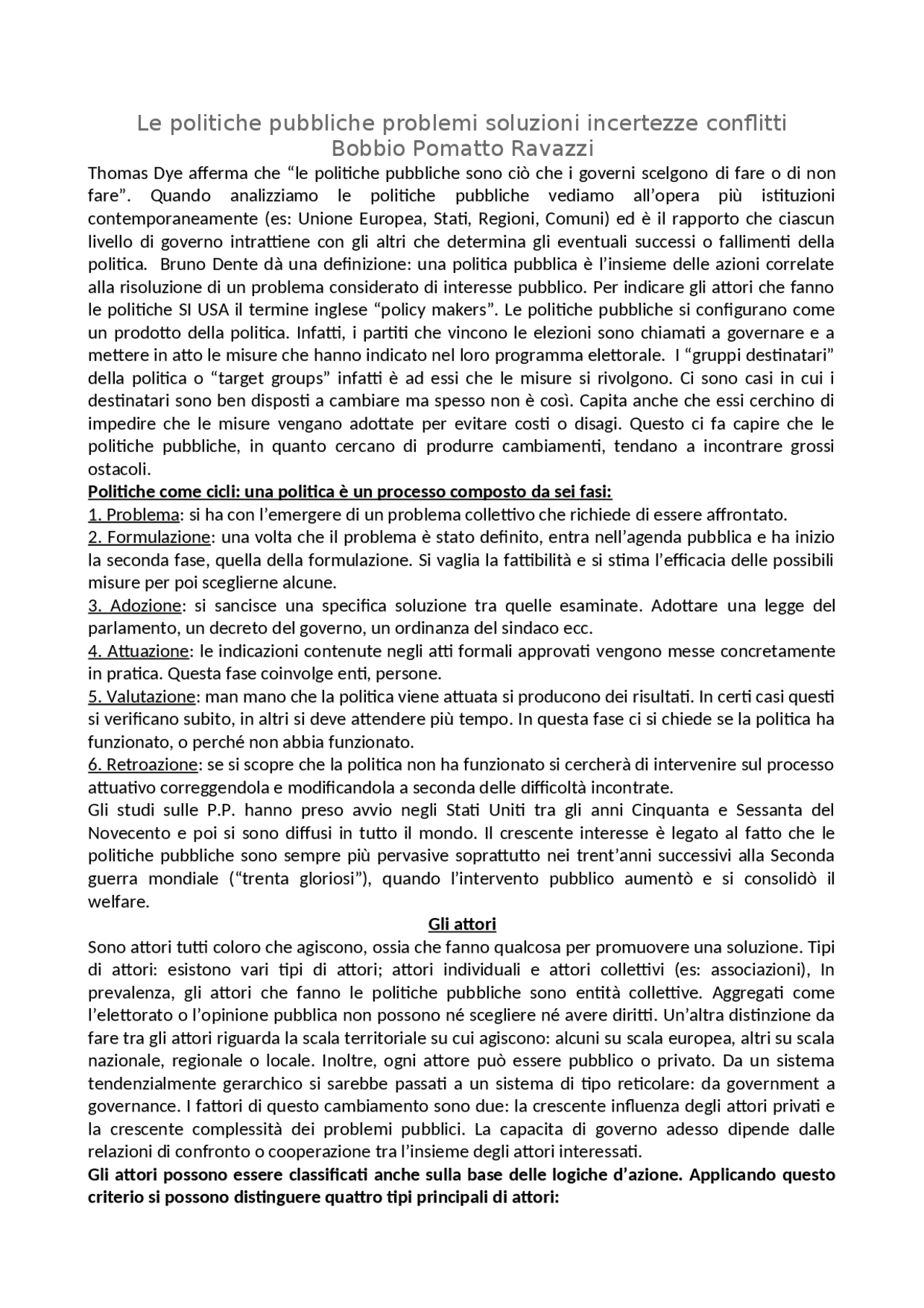 Le Politiche Pubbliche Schemi E Mappe Concettuali Di Social Policy
