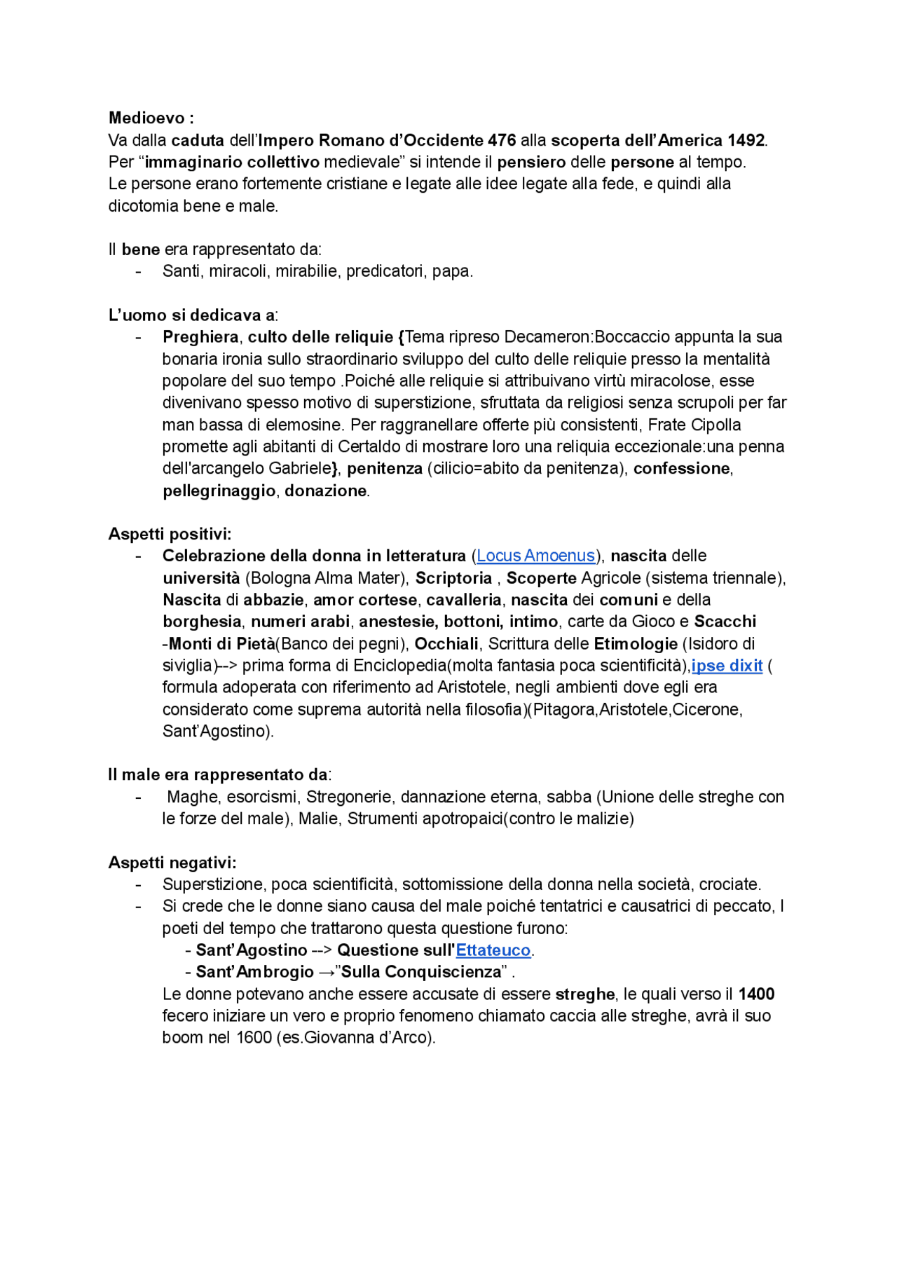 Riassunto Programma 3 Anno Liceo Scientifico 1 Quadrimestre Appunti