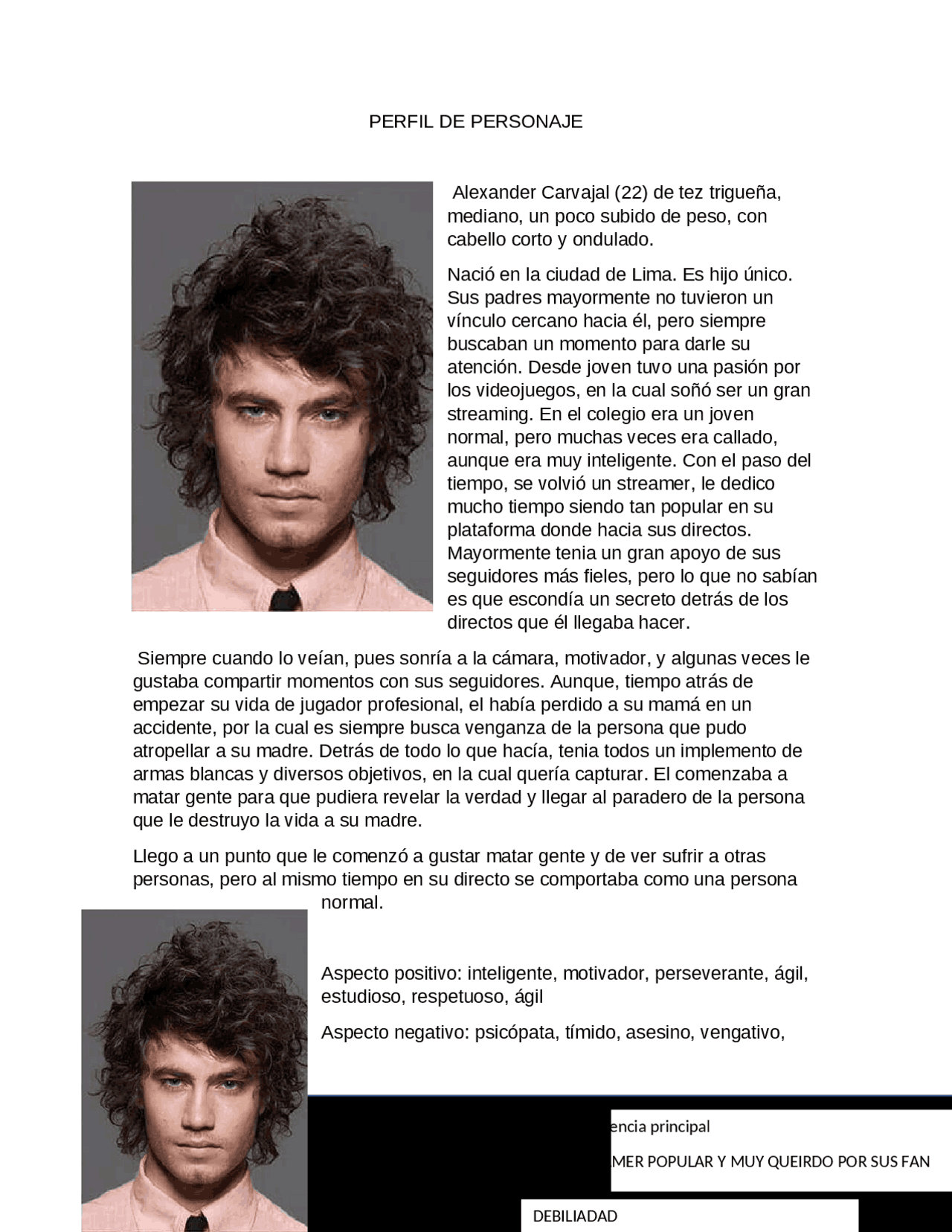 perfil de personaje de cine adulto | Monografías, Ensayos de ...