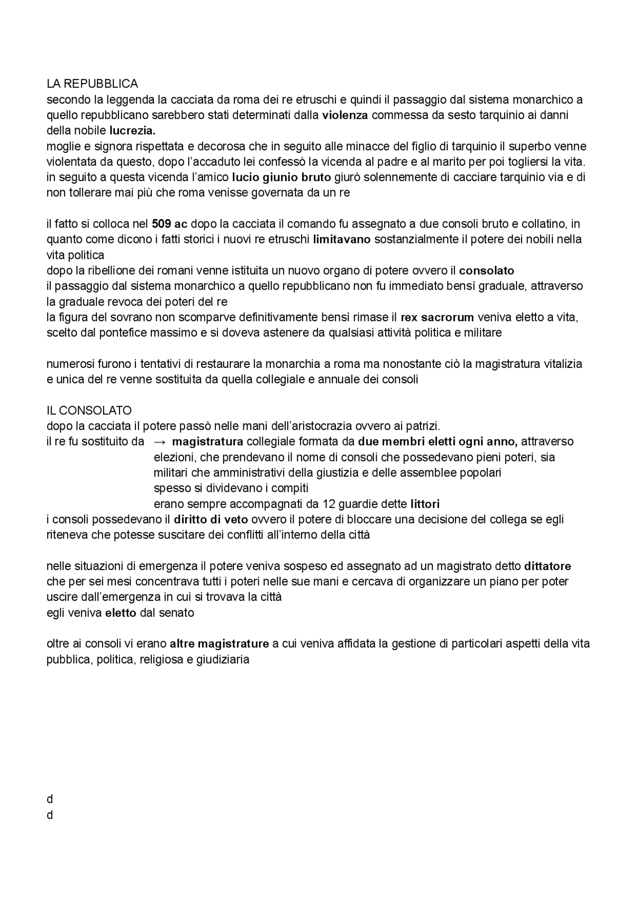 La repubblica nell'antica roma | Appunti di Storia - Docsity