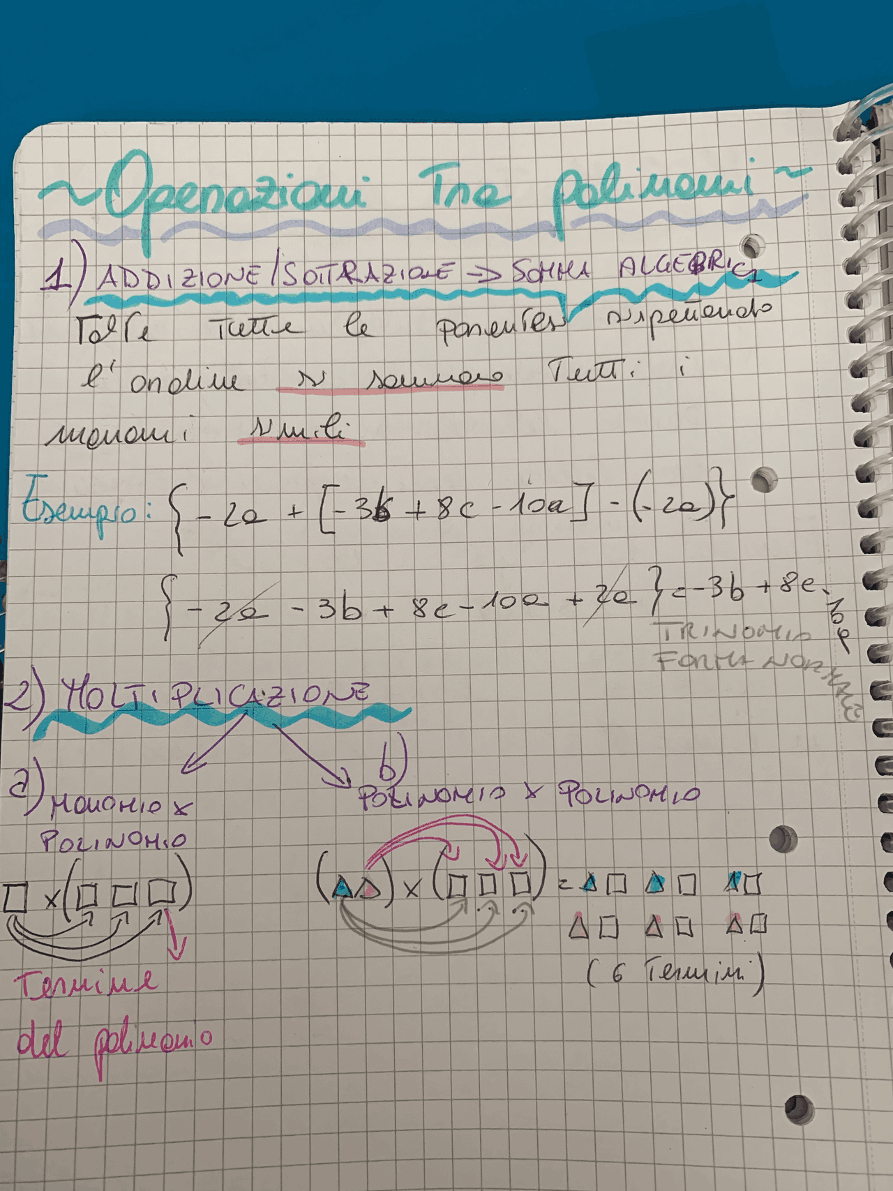 Monomi E Polinomi Matematici Primo Liceo Schemi E Mappe Concettuali
