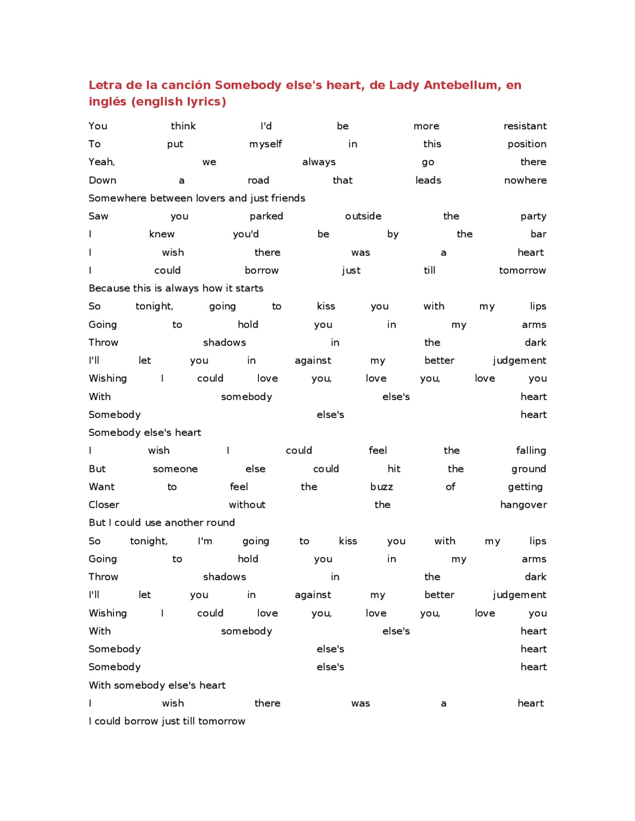 Letras Canciones En Inglesletras Canciones En Inglesletras Canciones En