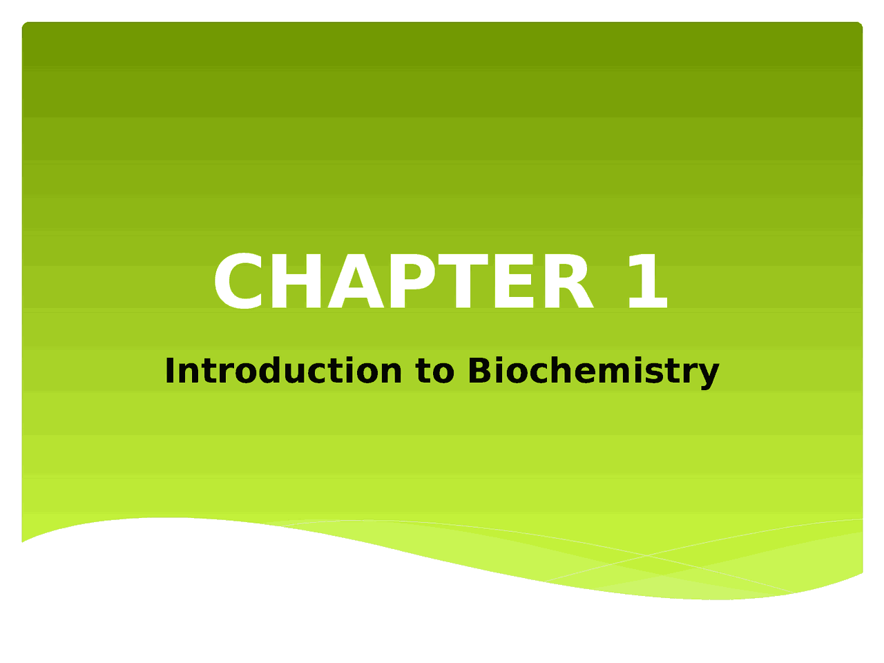 Introduction On Biochemistry Slides Biochemistry Docsity