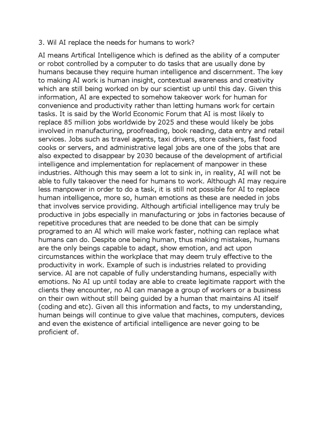 Artificial Intelligence Lecture Notes Science Education Docsity
