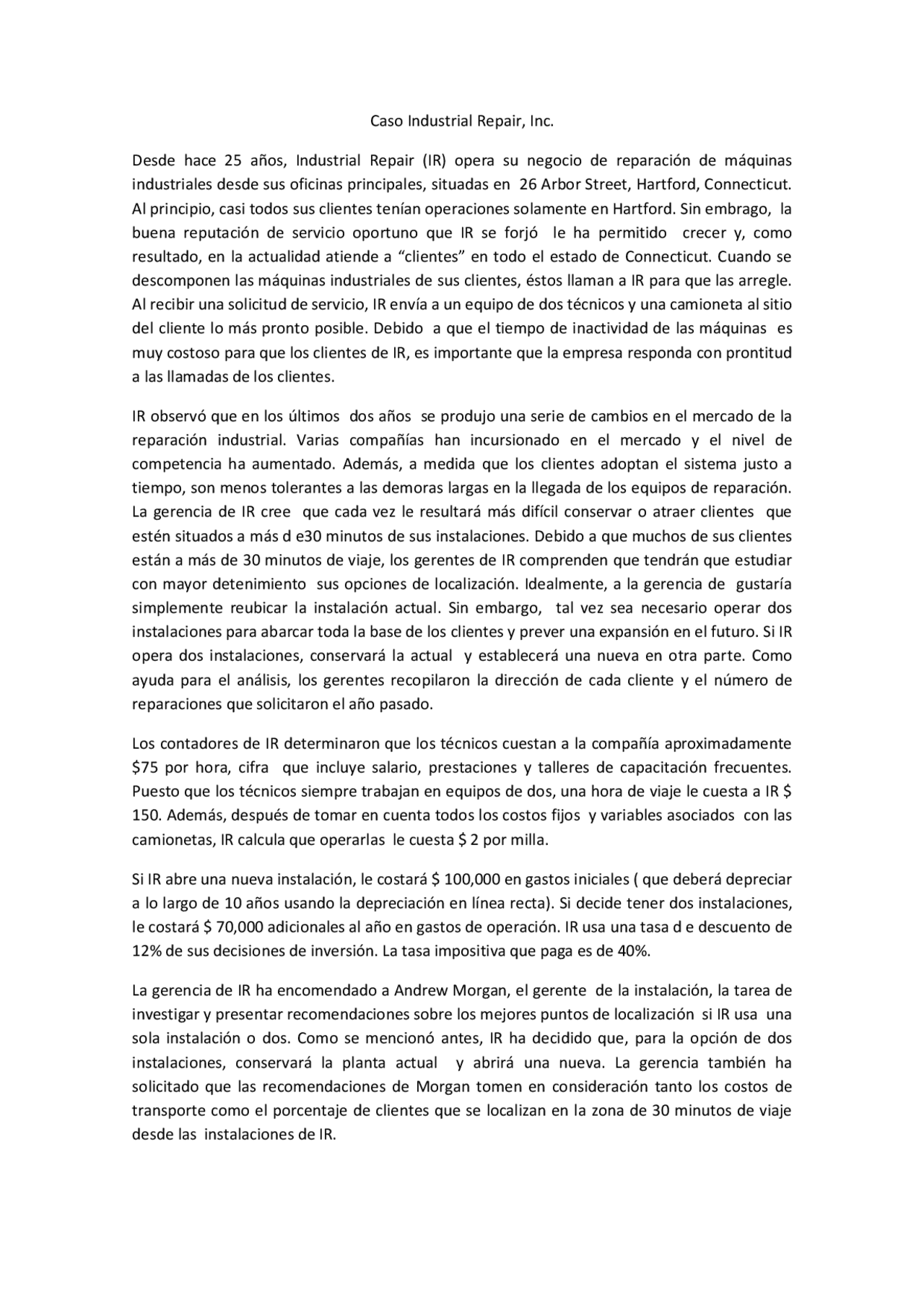 Gestion Caso Morgan Tarea 1 Apuntes De Gestión Industrial Docsity