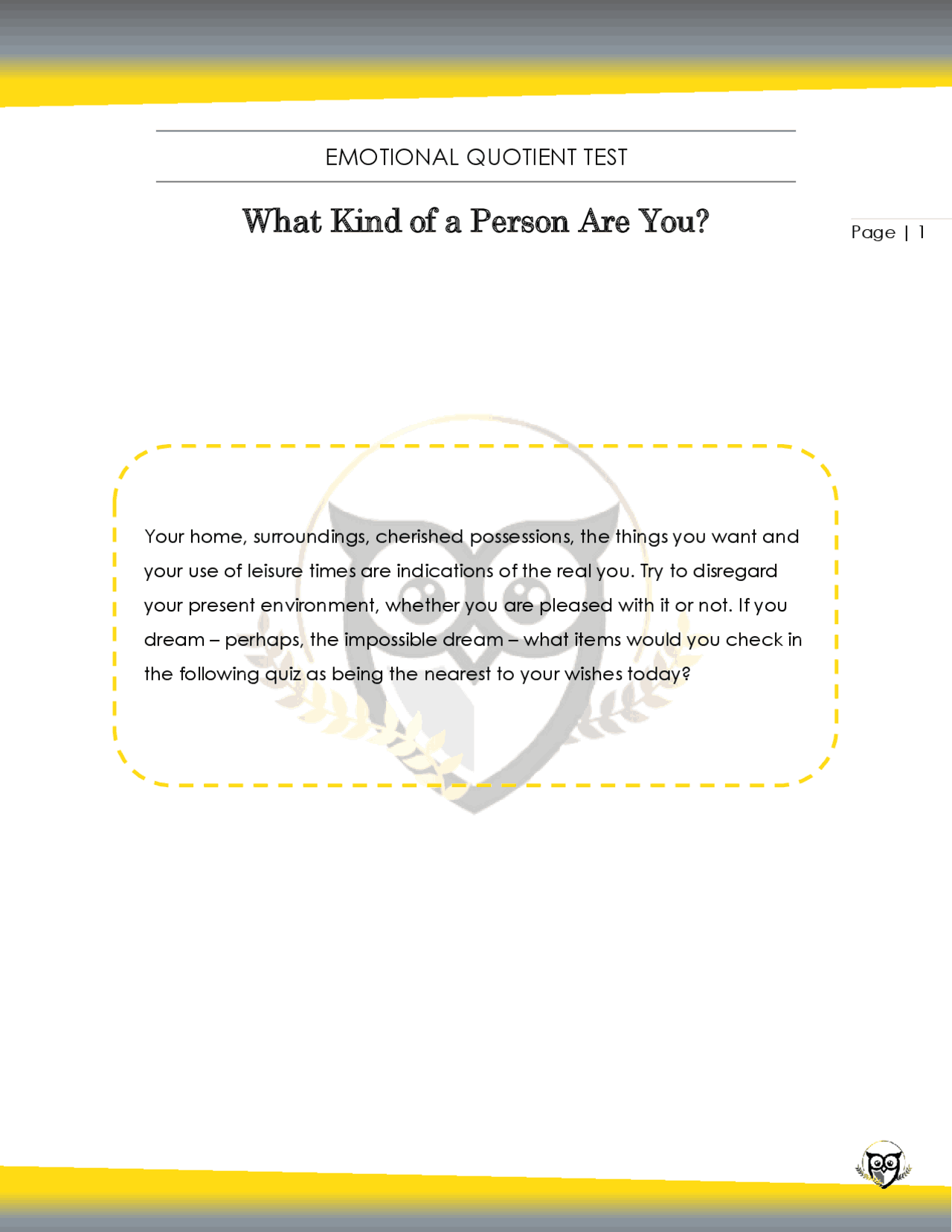 Personality test: What Kind of a Person are You? - exercise | Exercises ...