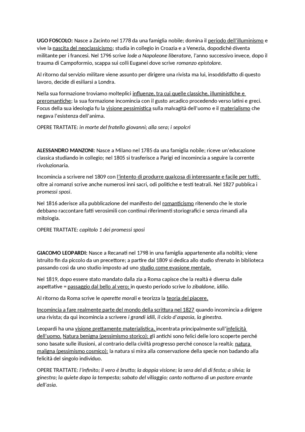 Esame di maturità letteratura: riassunto di tutto il 5^ anno di liceo | Dispense di Italiano ...
