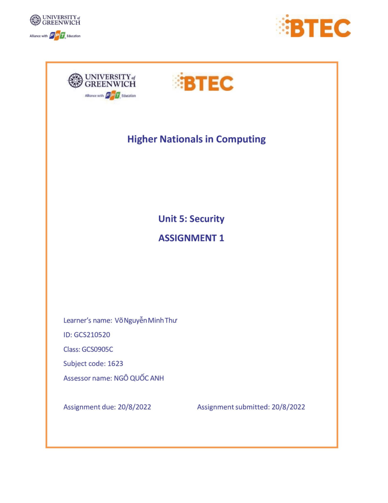 You work as a trainee IT Security Specialist for a leading Security consultancy in Vietnam ...