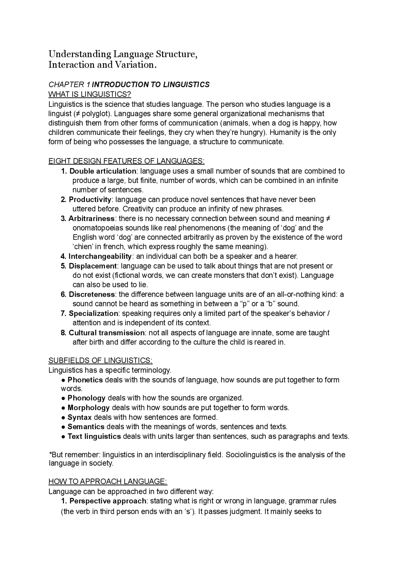 Understanding Language Structure, Interaction and Variation | Sbobinature di Lingua Inglese ...