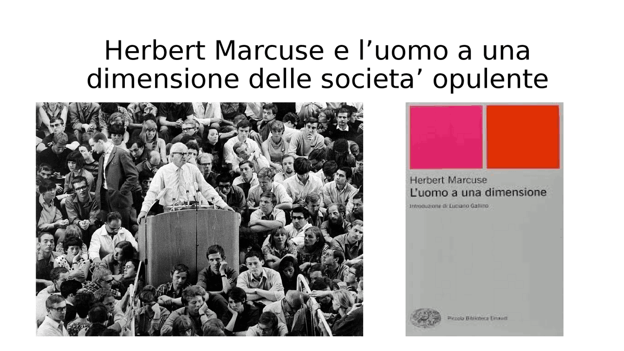 Marcuse L Uomo E Una Dimensione Slide Di Filosofia Docsity