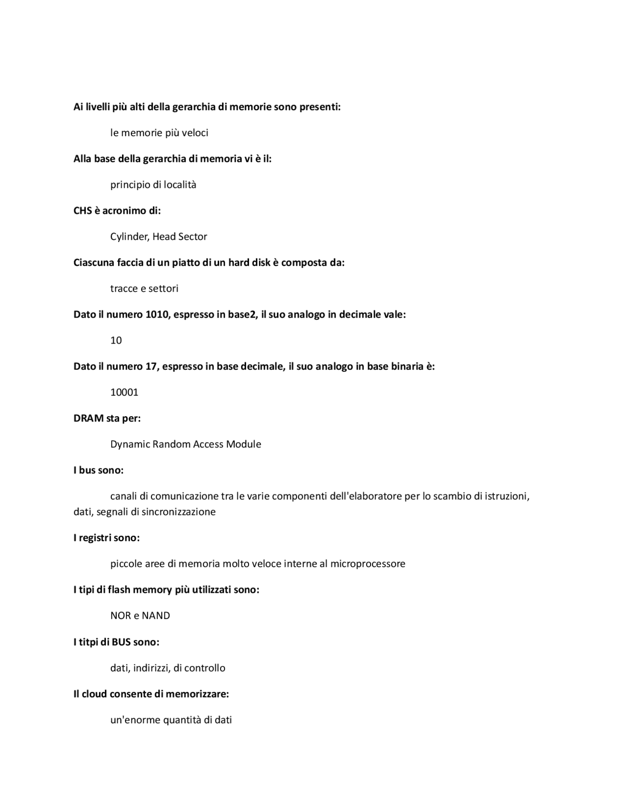 DOMANDE NUOVO PROGRAMMA INFORMATICA 2022/2023 | Prove d'esame di Elementi di Informatica | Docsity