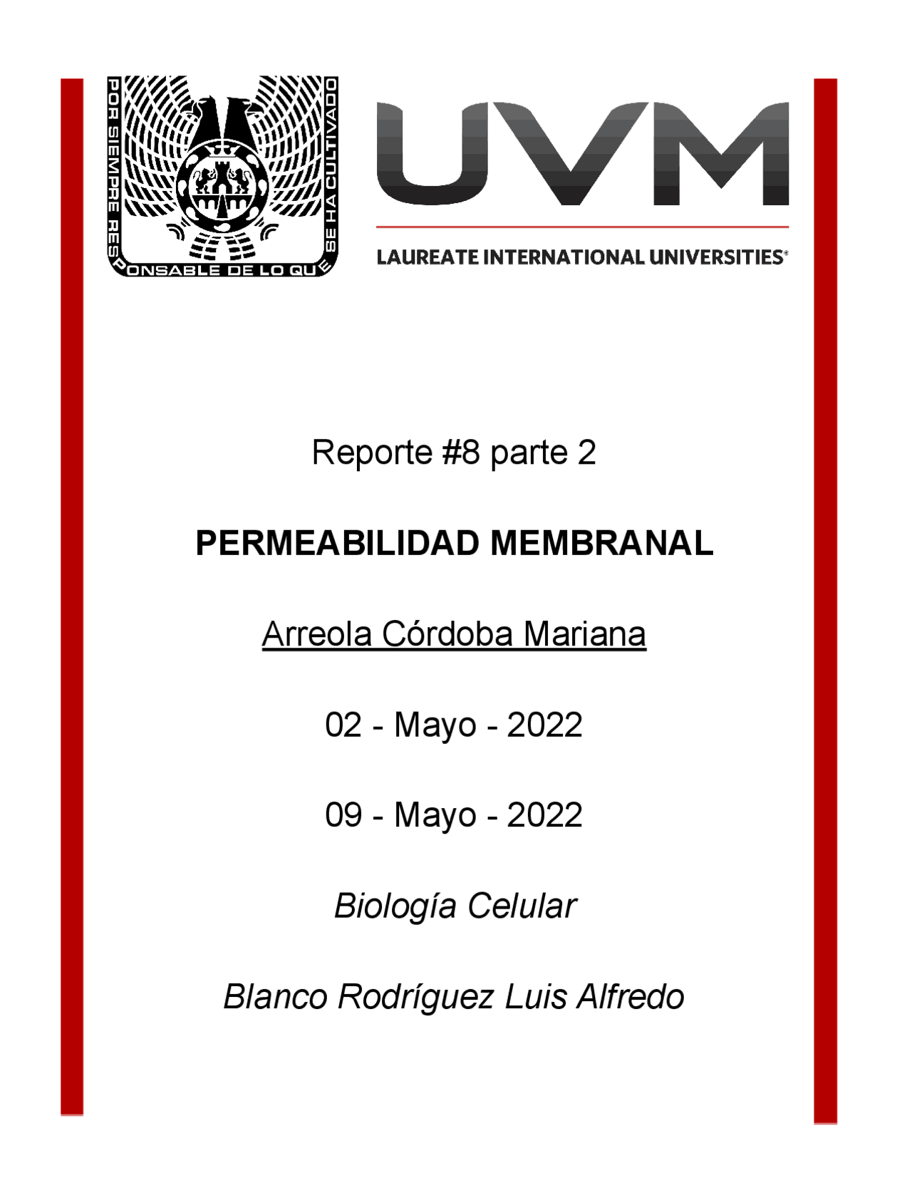 Reporte De La Práctica 8 Parte 2 Resúmenes De Biología Celular Docsity