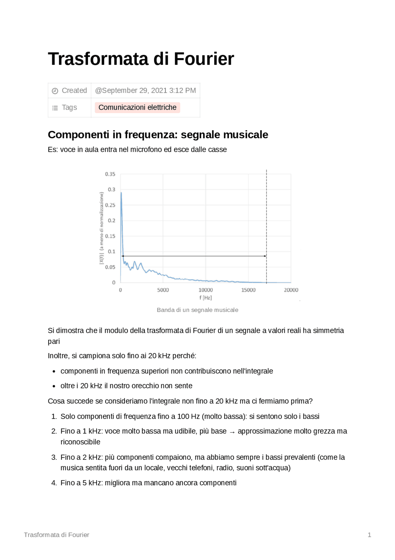 La Trasformata Di Fourier Appunti Di Comunicazioni Elettriche Docsity