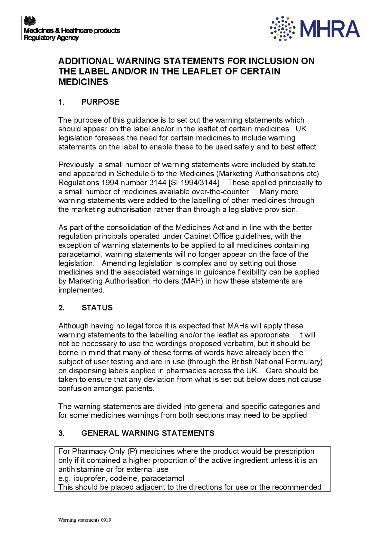 Additional Warning Statements For Exams Medicine Docsity