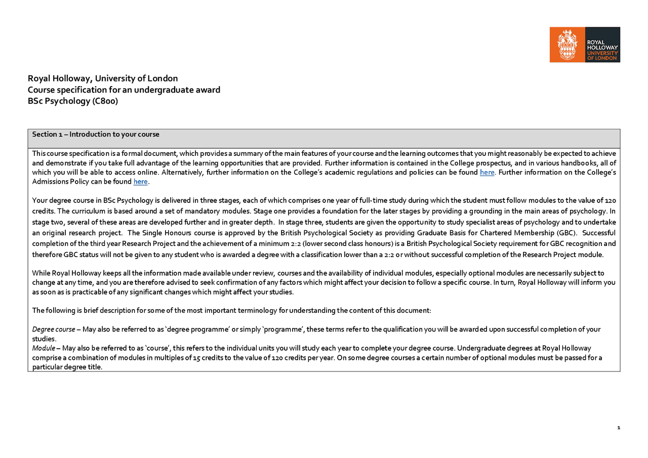 Psychology Bsc C800pdf Lecture Notes Psychology Docsity