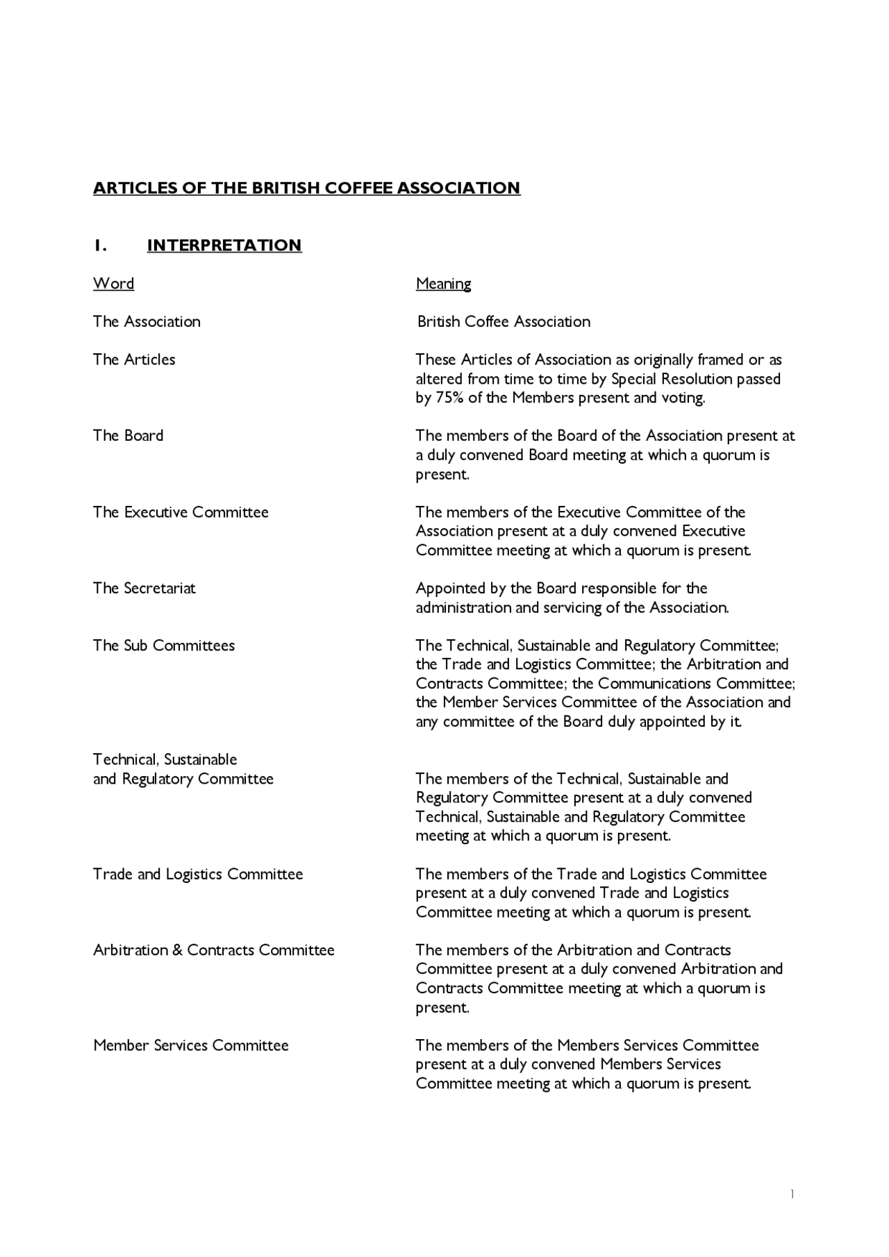 Articles Of The British Coffee Association 2012 Schemes And Mind Maps