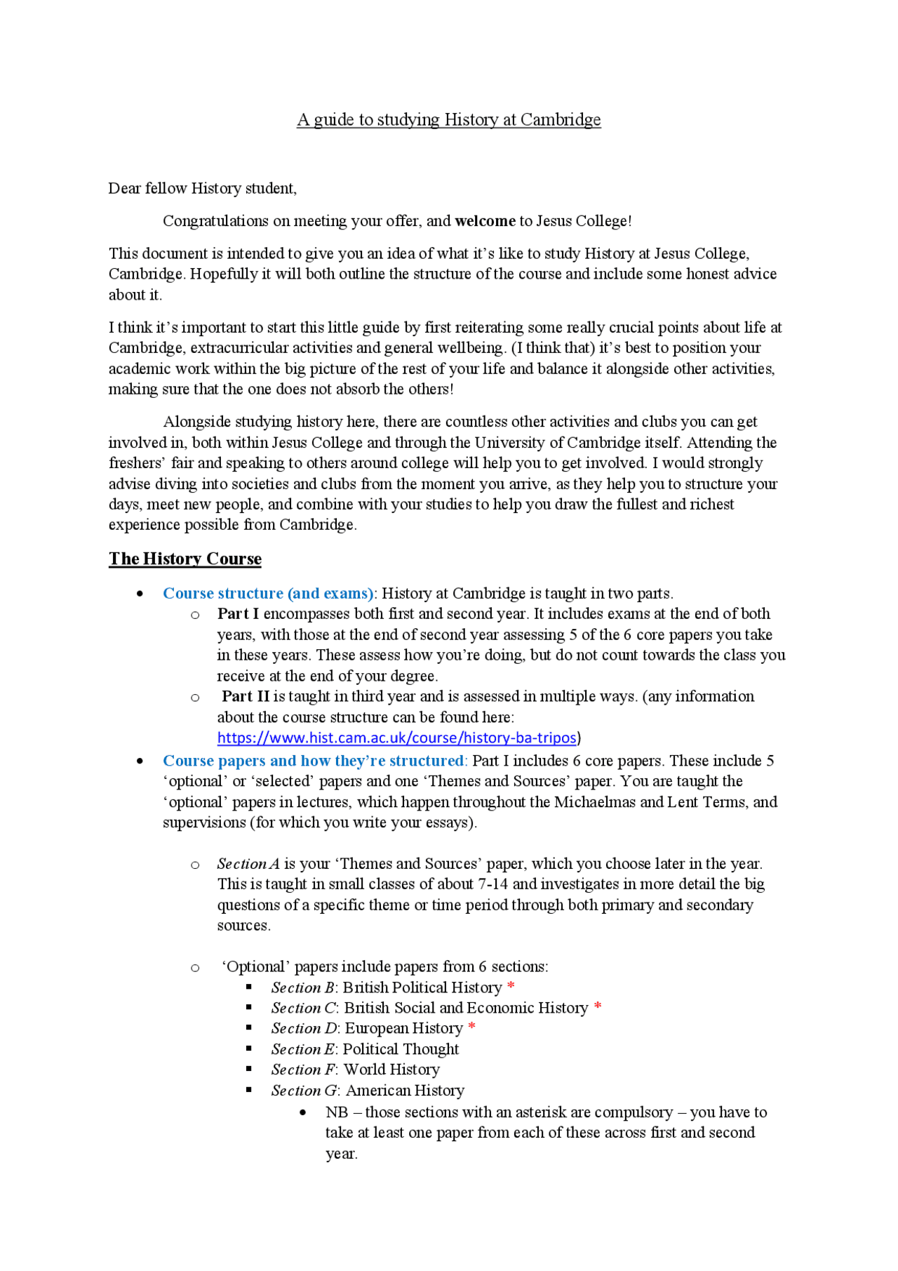 A Student's Guide to Studying History at Jesus College, Cambridge ...