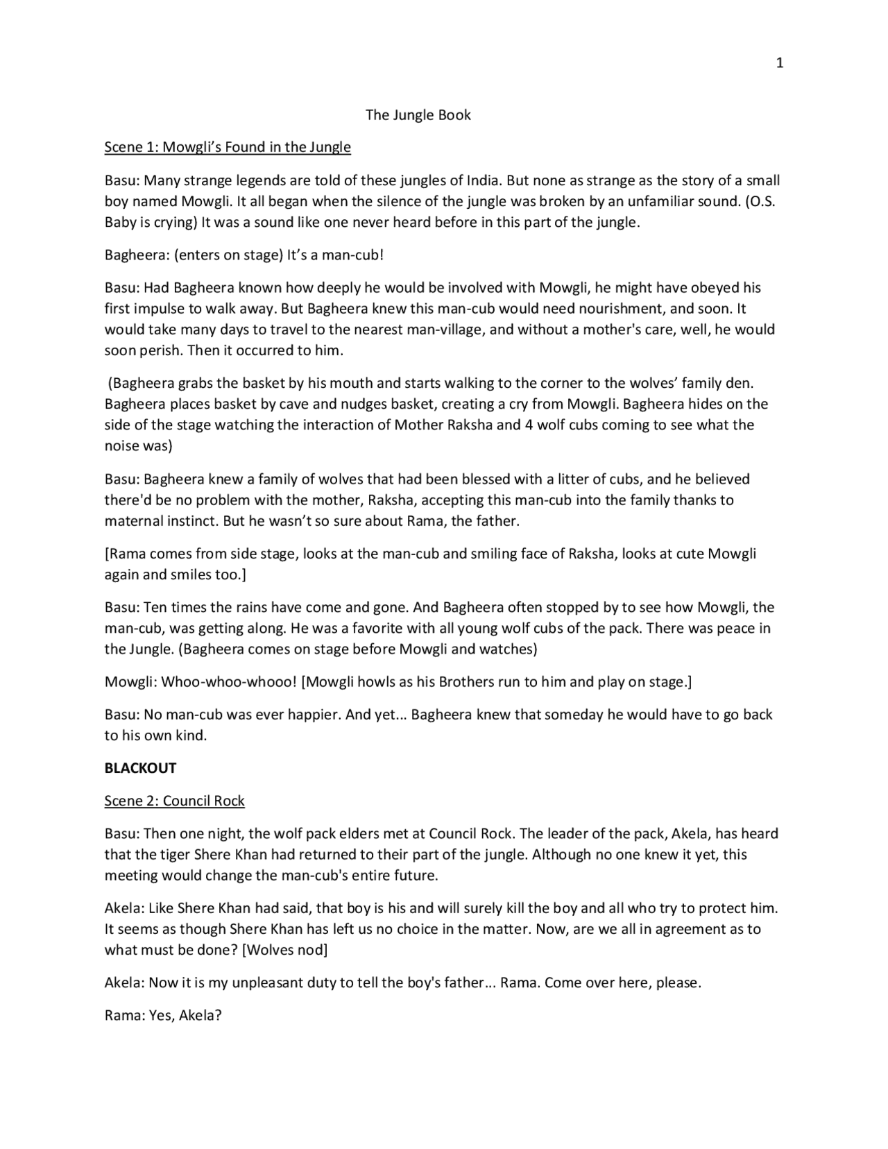 The Jungle Book- Script.pdf | Study Guides, Projects, Research Business ...