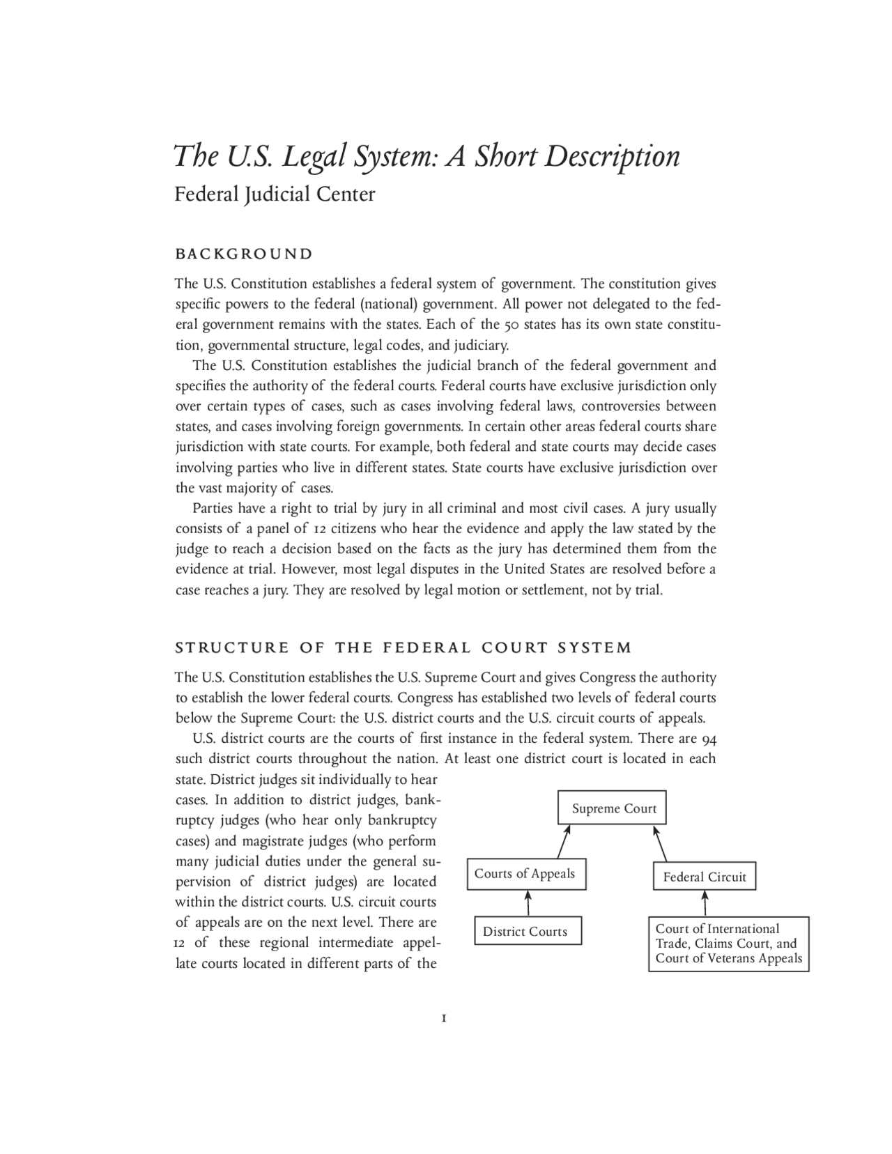 The U.S. Legal System: A Short Description | Study notes Law | Docsity