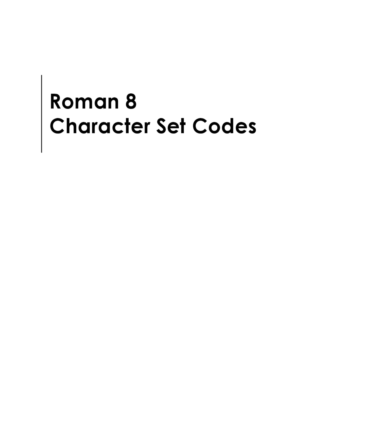 Roman 8 Character Set Codes | Apuntes Italiano | Docsity