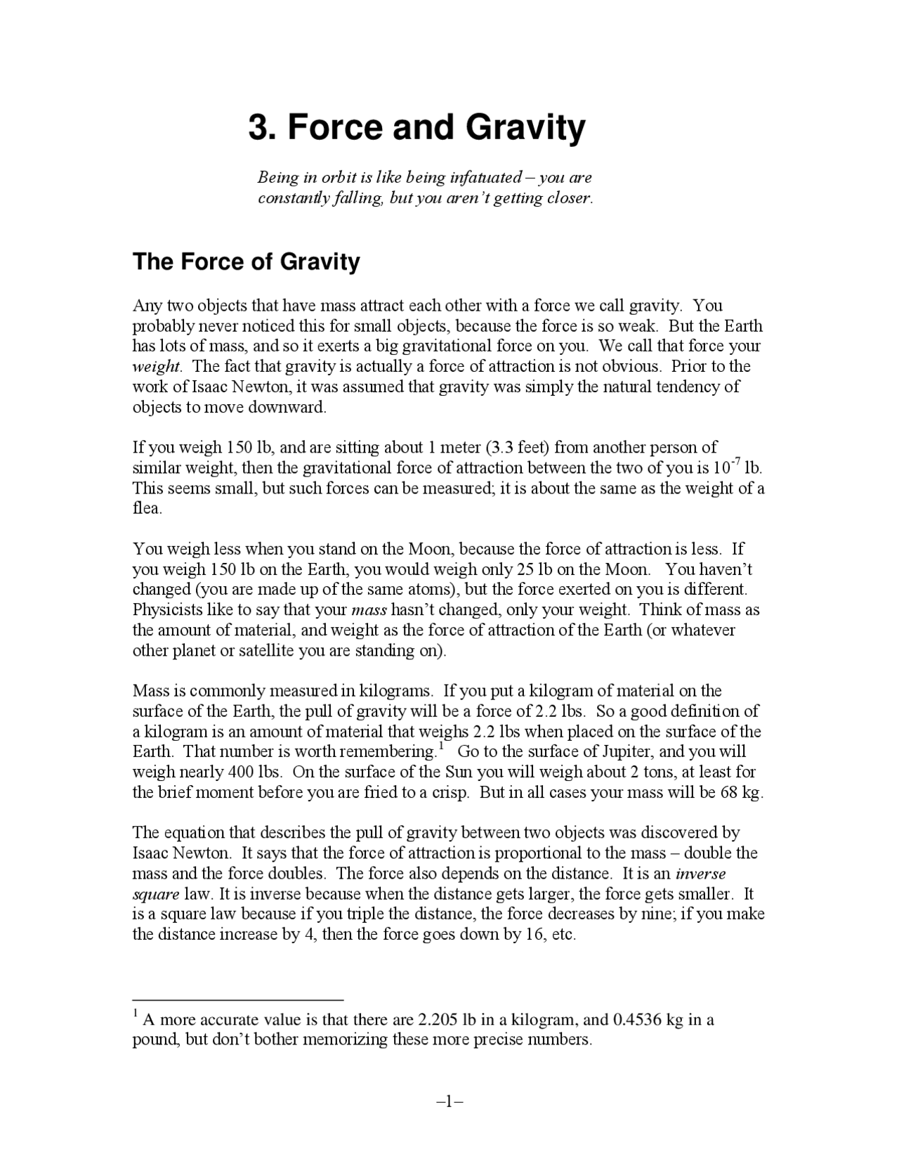 3 Force And Gravity Summaries Physics Docsity
