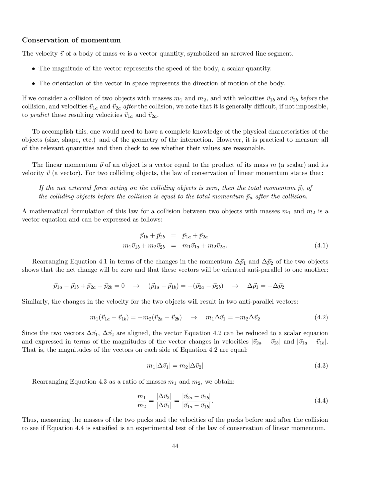 Conservation Of Momentum Lecture Notes Physics Docsity