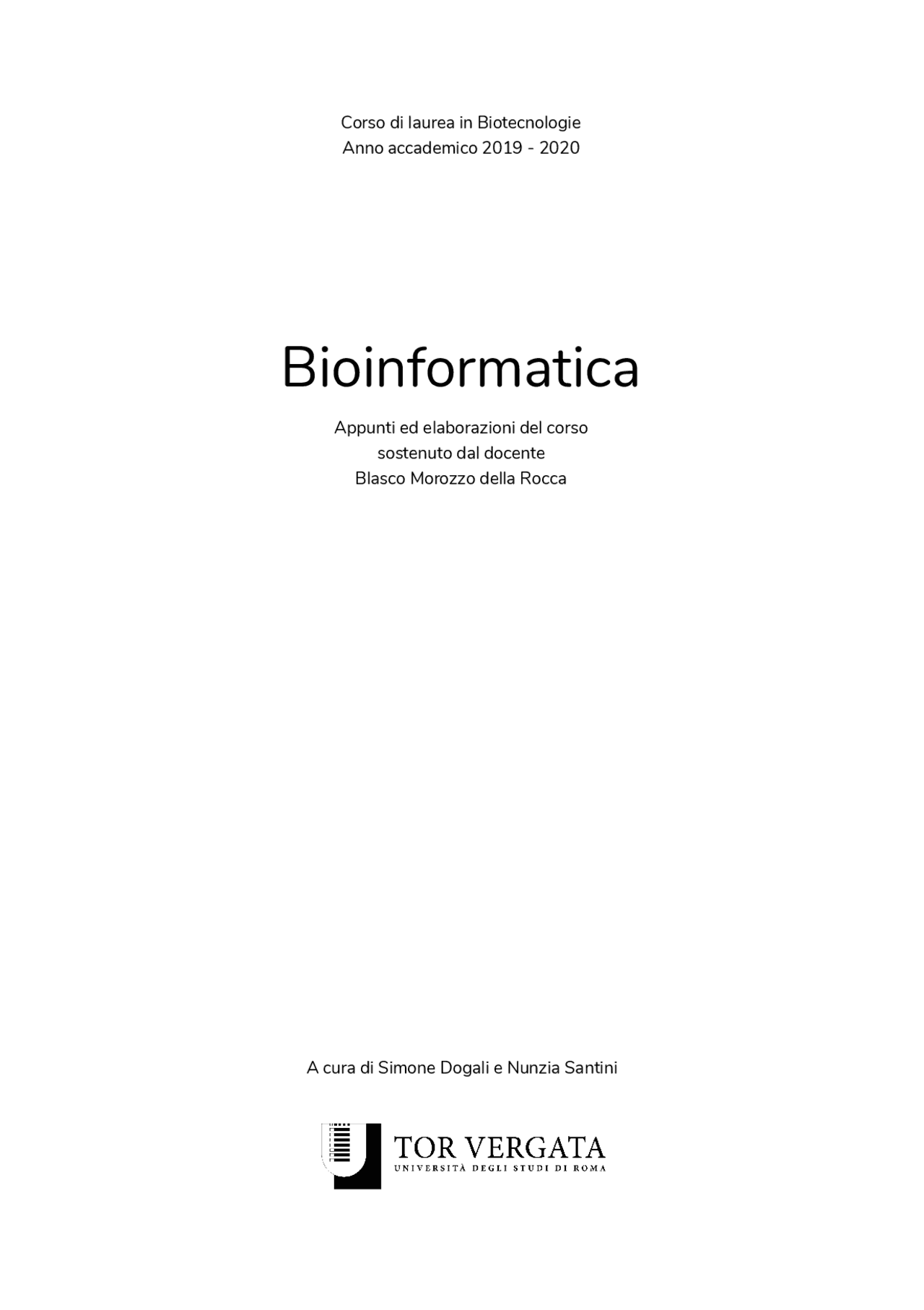 Corso di bioinformatica | Schemi e mappe concettuali di Bioinformatica ...