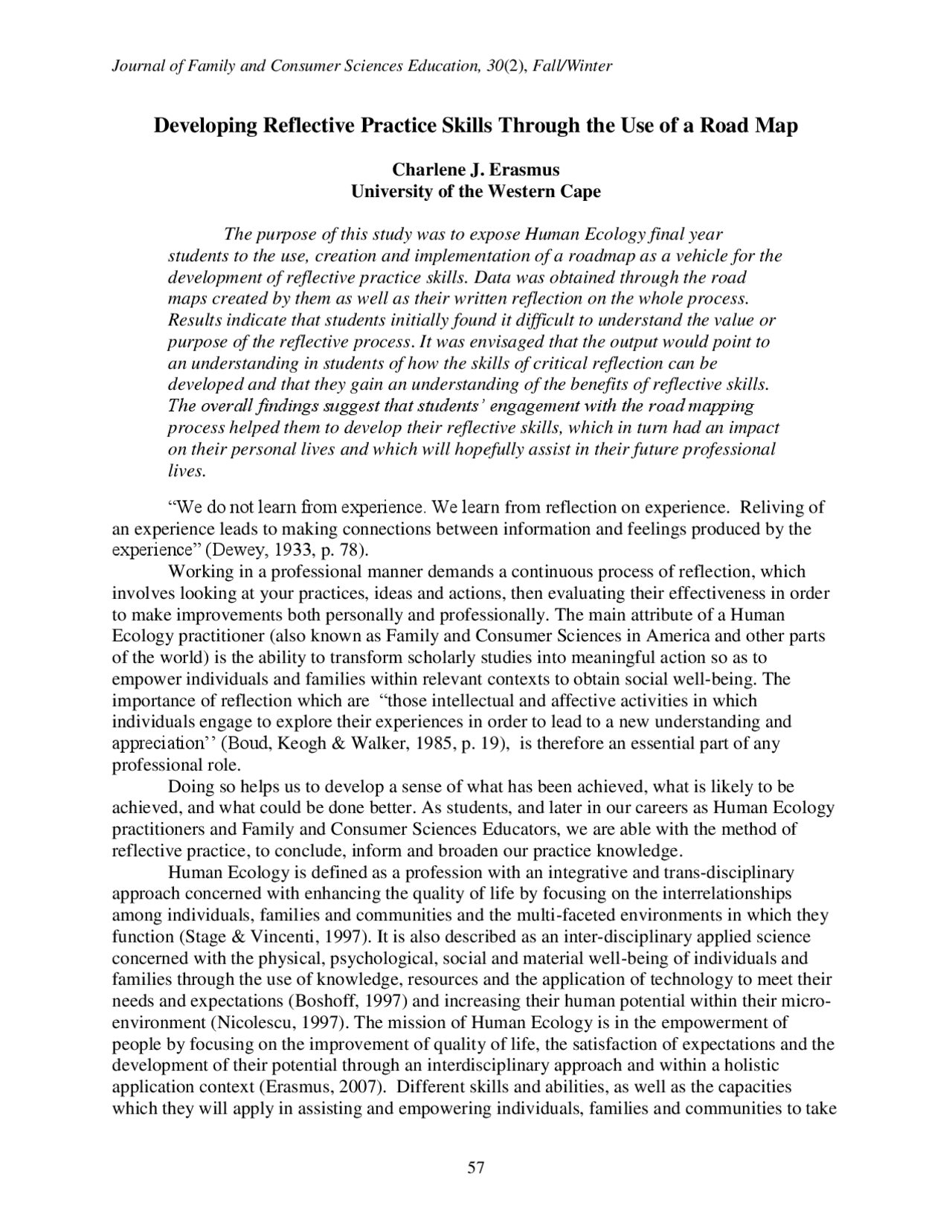 Developing Reflective Practice Skills Through the Use of a ... | Study ...