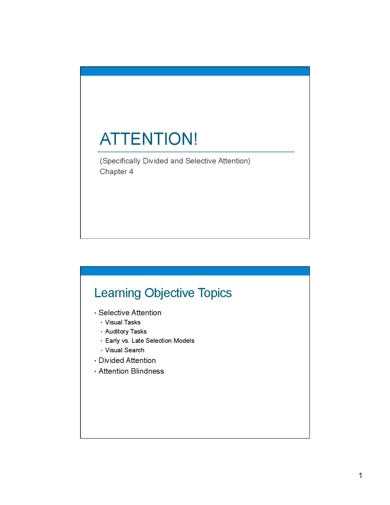 Divided Attention | Study notes Music | Docsity