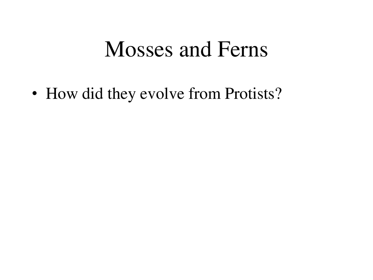 Mosses And Ferns Lecture Notes Biology Docsity
