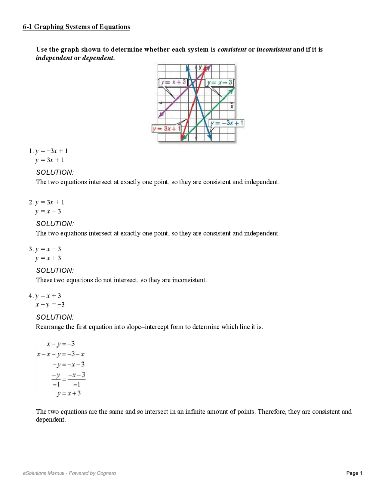 Determining the Linear Equation of a Line in a System of Linear ...