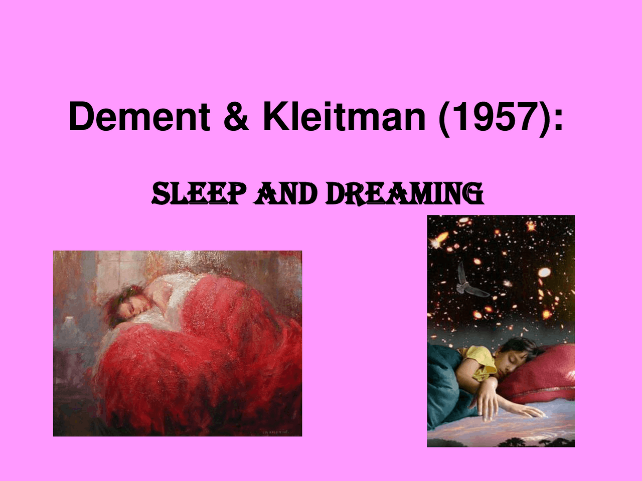 Dement & Kleitman (1957): | Schemes and Mind Maps Literature | Docsity