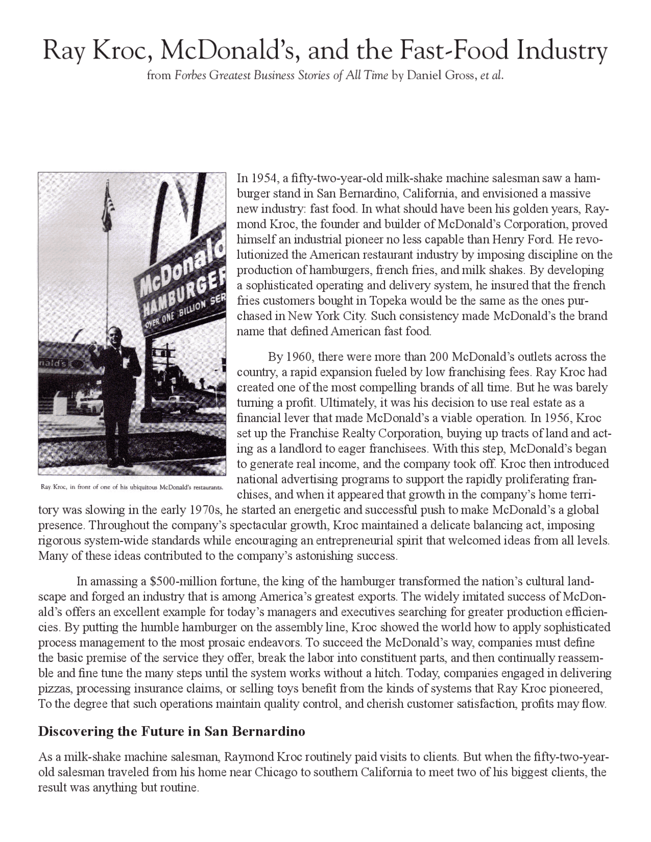 Ray Kroc and the McDonald's Fast-Food Revolution: From Local Business ...