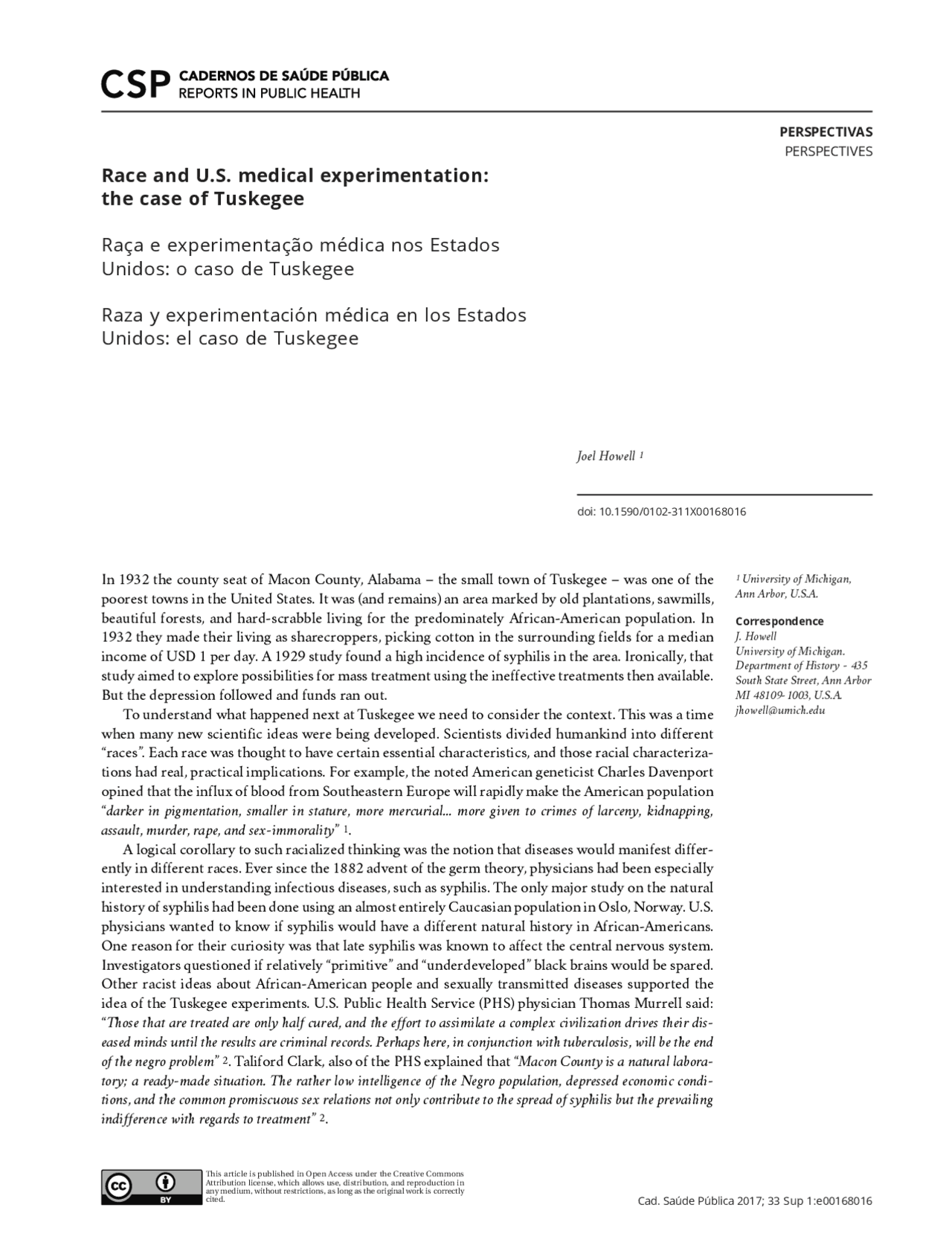 Race and U.S. medical experimentation: the case of Tuskegee ...