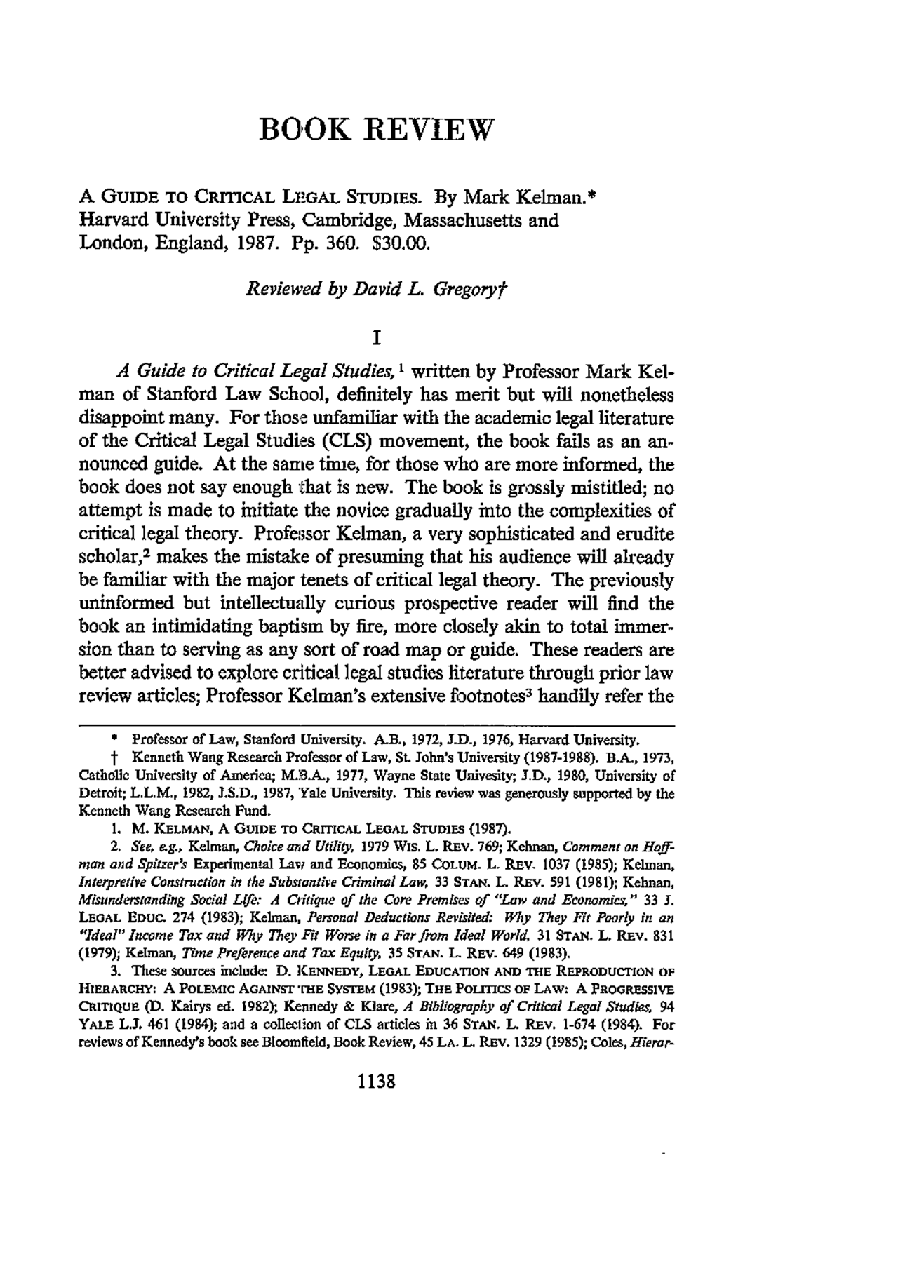 A Guide to Critical Legal Studies | Lecture notes Law | Docsity